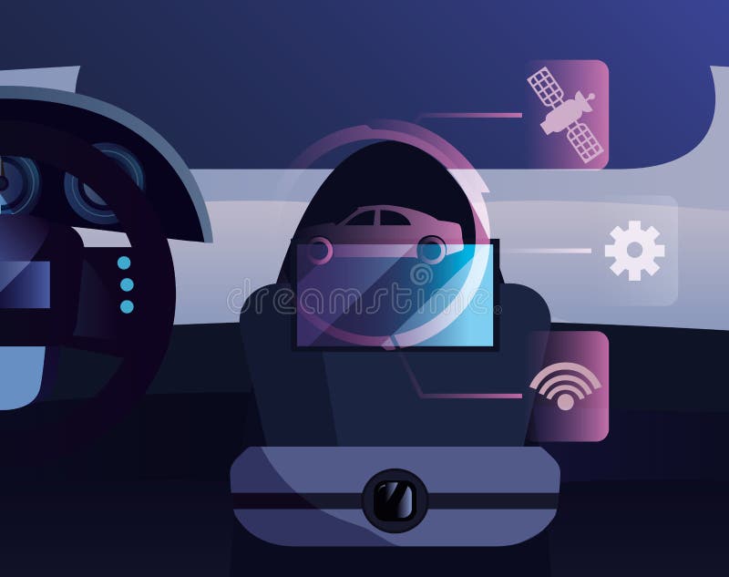 Autonomous smart car stock vector. Illustration of road - 139211923