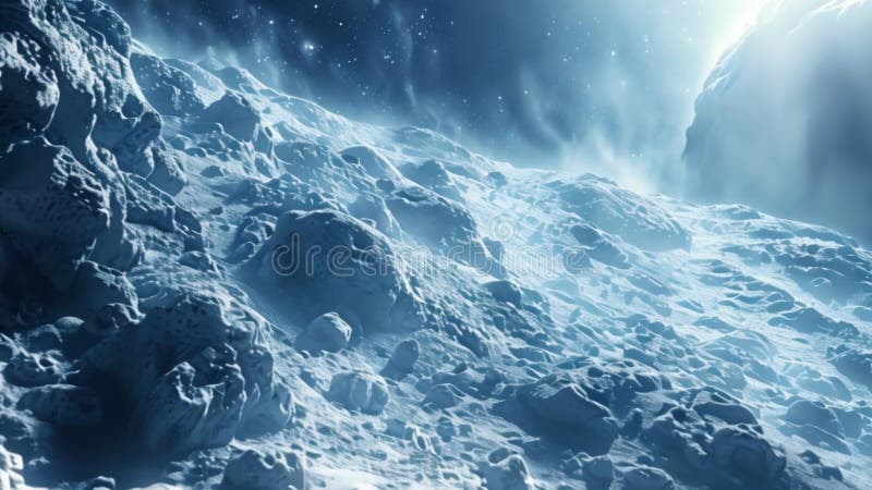 Autonomous Spacecraft Mapping a Rocky, Icy Planetary Surface Stock ...