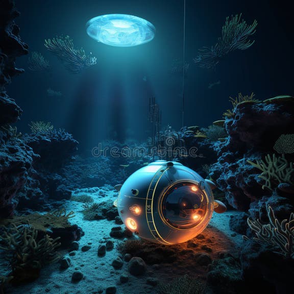 Autonomous Sub Exploring Deep Sea on an Exoplanet, Alien Corals Glowing ...