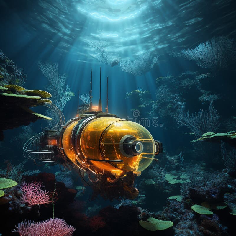 Autonomous Sub Exploring Deep Sea on an Exoplanet, Alien Corals Glowing ...