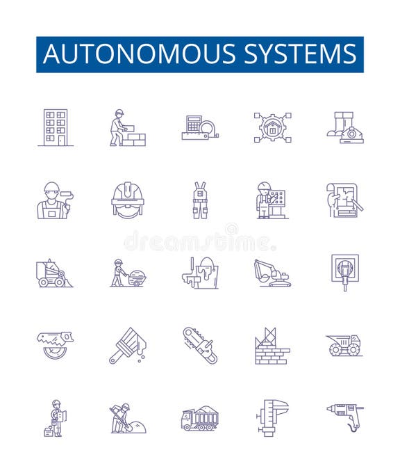 Autonomous Systems Line Icons Signs Set. Design Collection of ...