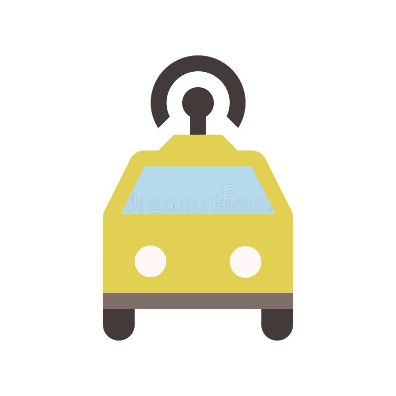 Autonomous Taxi - Cab - Flat Colored Icon - Yellow Stock Vector ...