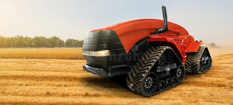 Autonomous Tractor. Smart Farming Stock Image - Image of robot, farming ...