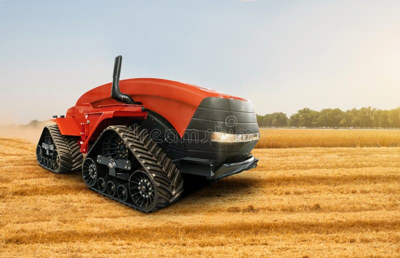 Autonomous Tractor. Smart Farming Stock Image - Image of robot, farming ...