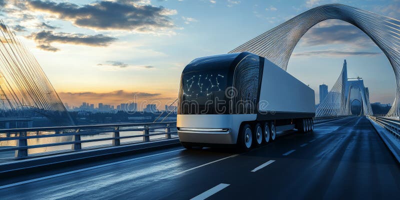 Autonomous Truck with Advanced Artificial Intelligence Drives on a ...