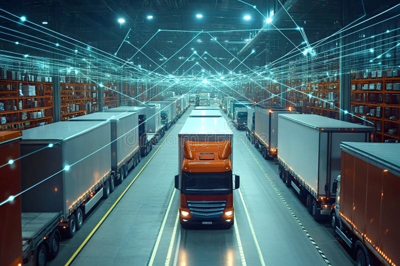 Autonomous Trucks Driving through Logistics Center Warehouse Utilizing ...