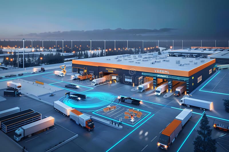 Autonomous Trucks Navigate Smart Logistics Hub Efficiently at Night ...
