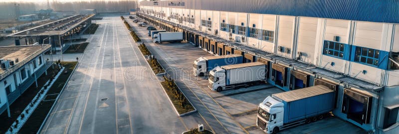 Autonomous Trucks Operate at Industrial Logistics Center during Busy ...