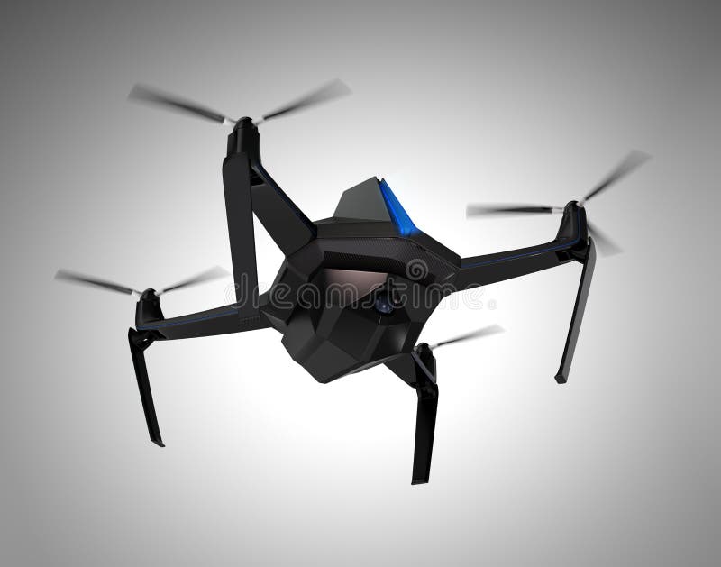 Autonomous Unmanned Drone with Surveillance Camera Stock Illustration ...