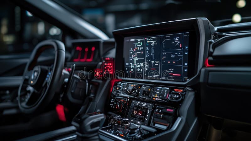 Autonomous Vehicle Dashboard Features Modern Car Close-up Image High ...