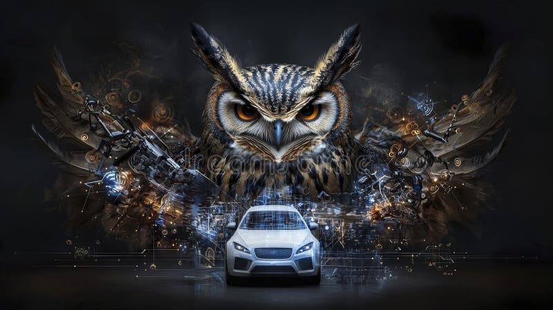Autonomous Vehicle Design Inspired by Owls High-tech Studio Digital Art ...