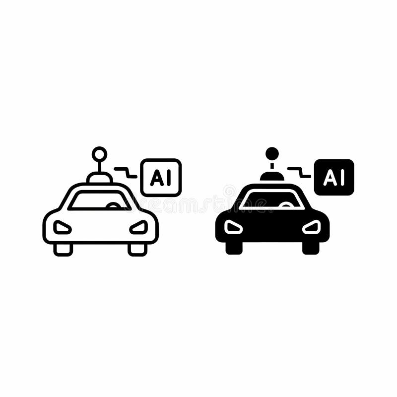 Autonomous Vehicle Icon Set Stock Illustration - Illustration of ...