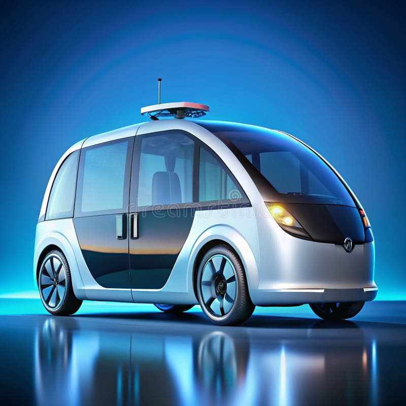 Autonomous Vehicle with Modern Design Stock Illustration - Illustration ...