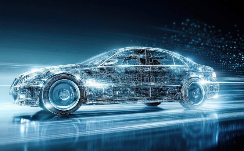 Autonomous Vehicle Technology Visualization Stock Illustration - Illustration of design ...