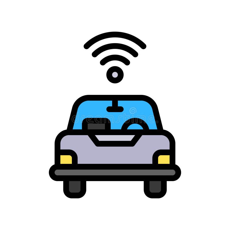 Autonomous Vehicle Vector, Future Technology Filled Design Icon Stock ...
