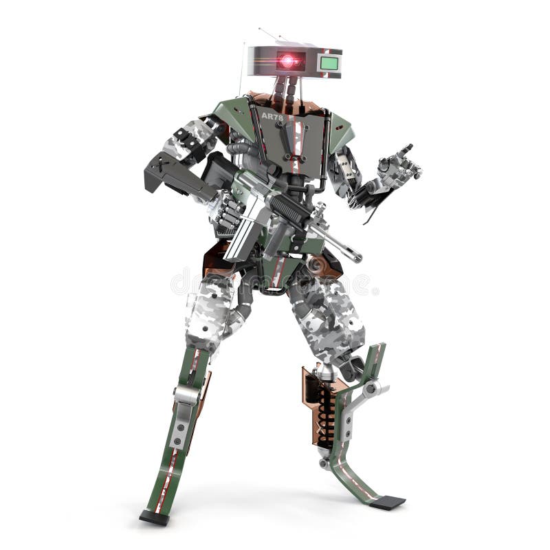 Autonomous weapons robots stock illustration. Illustration of secret ...