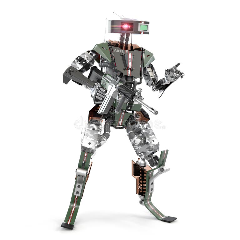 Autonomous weapons robots stock illustration. Illustration of secret ...