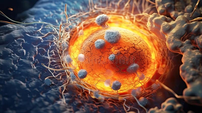 Autophagy Concept. Intricate Cellular Autophagy. Cell Engulfment in a ...