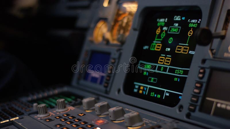Autopilot Control Element of an Airliner. Panel of Switches on an ...