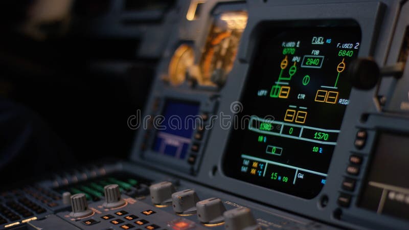 Autopilot Control Element of an Airliner. Panel of Switches on an ...