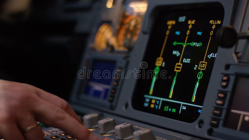 Autopilot Control Element of an Airliner. Panel of Switches on an ...