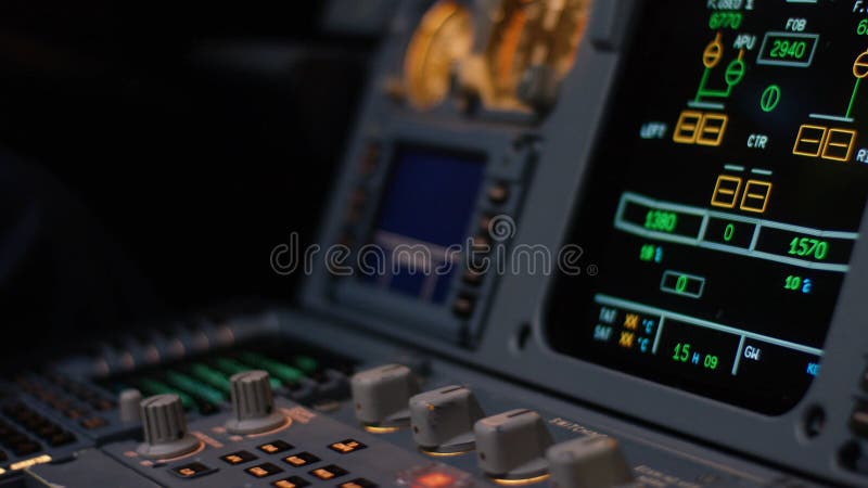 Autopilot Control Element of an Airliner. Panel of Switches on an ...