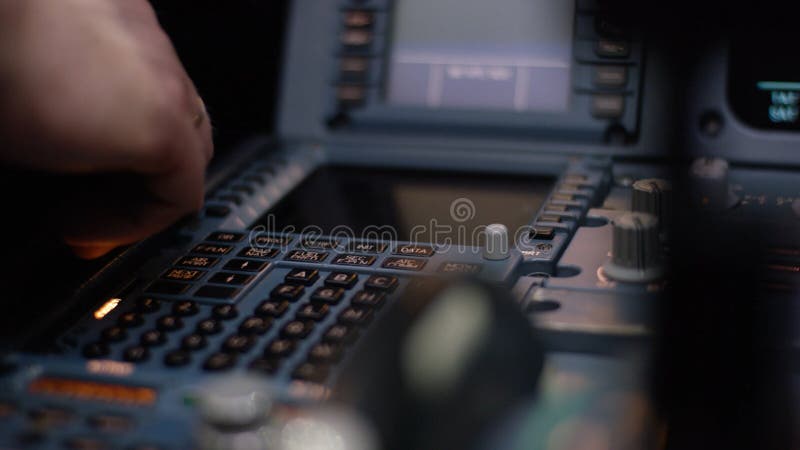 Autopilot Control Element of an Airliner. Panel of Switches on an ...