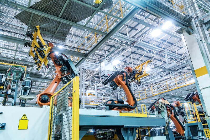 Transportbanden in De Productielijn Van De Fabriek Stock Afbeelding ...