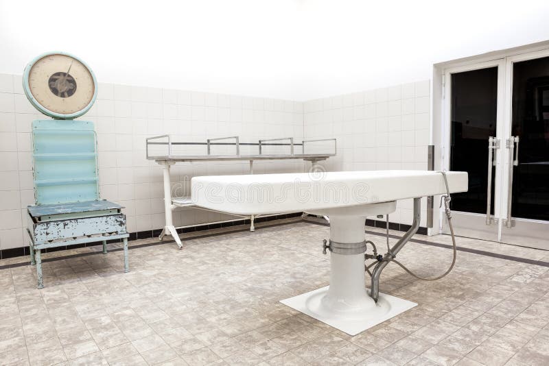 Autopsy tables in morgue stock photo. Image of dissection - 78463116