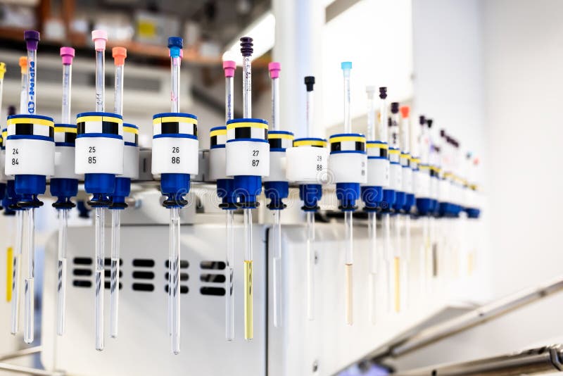 Autosampler of NMR Spectrometer Loaded with Samples for Analysis Stock ...