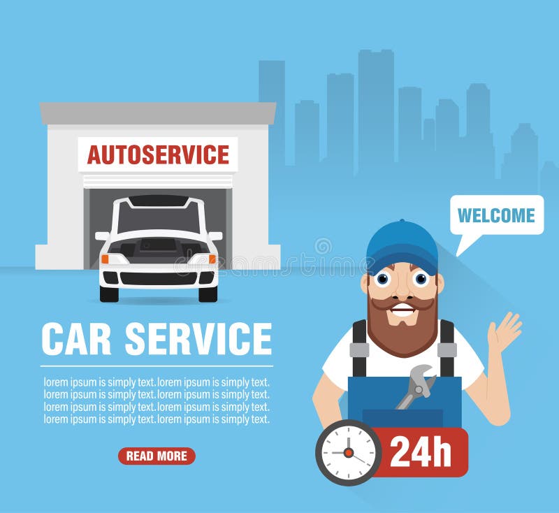 Autoservice. Car Service Concept Design Flat Stock Vector ...