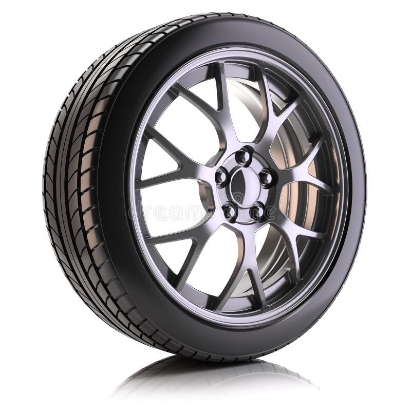 Nieuw Autowiel Bandloopvlak, Zijaanzicht 3d Stock Illustratie ...