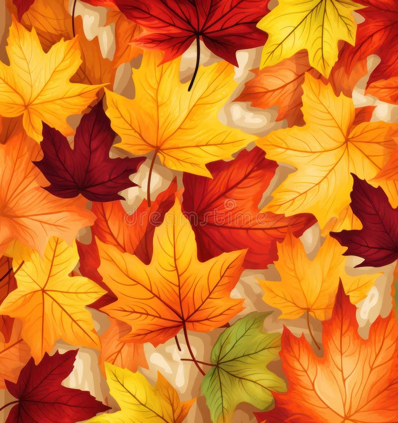 Autum Falling Painting Background. Illustration AI Generative Stock ...