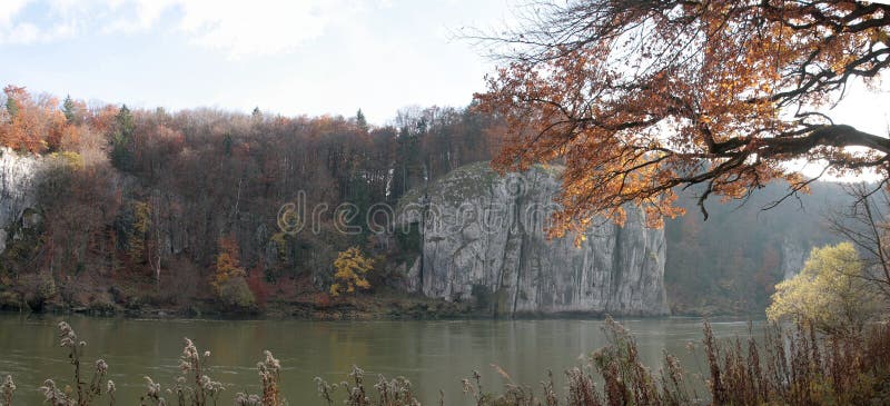 Autum Forest with danube stock image. Image of green - 27747739