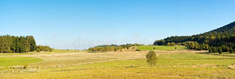Beautiful Panoramic Scene of Golden Sunrise Kansas Tallgrass Prairie ...