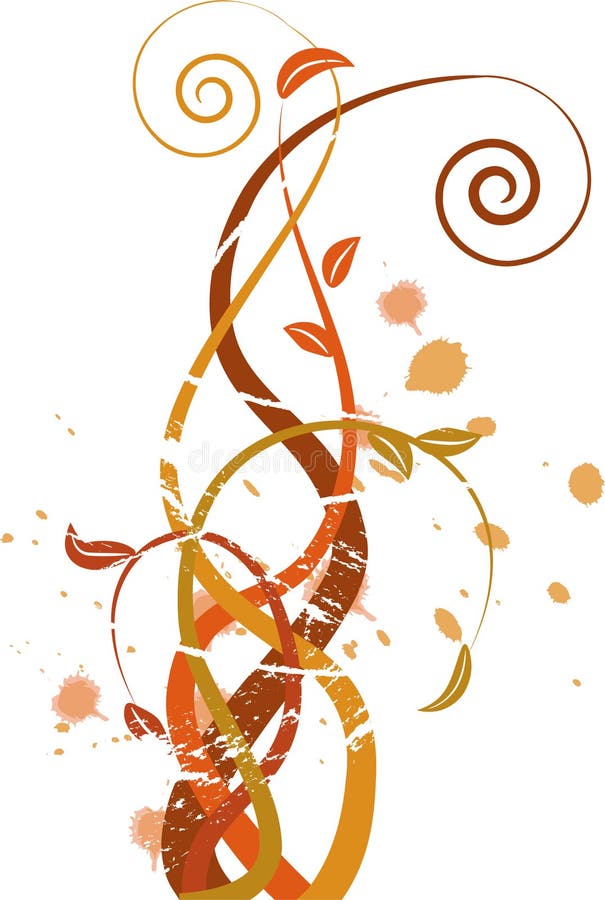 Abstract Autumn Background with Music Notes and a Treble Clef Stock ...
