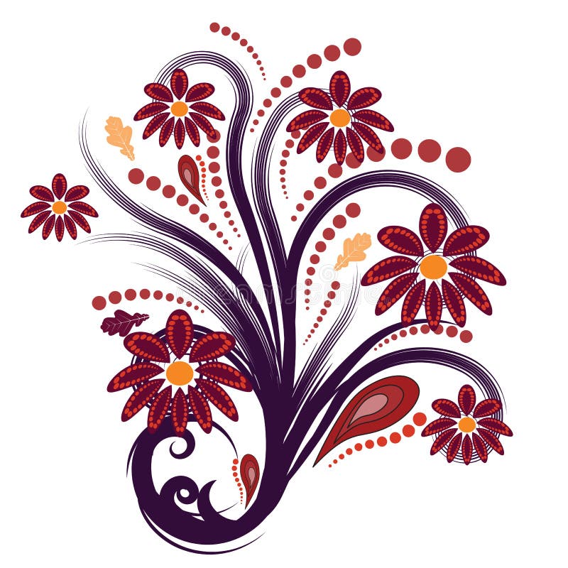 Autumn Vector Floral Design Stock Vector - Illustration of decoration ...