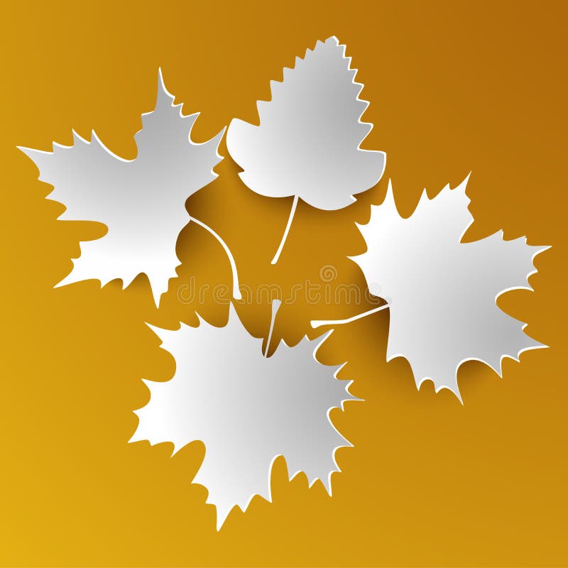 Autumn Abstract White Leaves Stock Vector - Illustration of leave ...