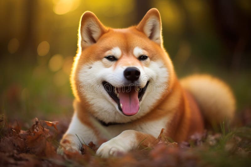 Autumn Adventures: Siba Inu in the Park Stock Illustration ...