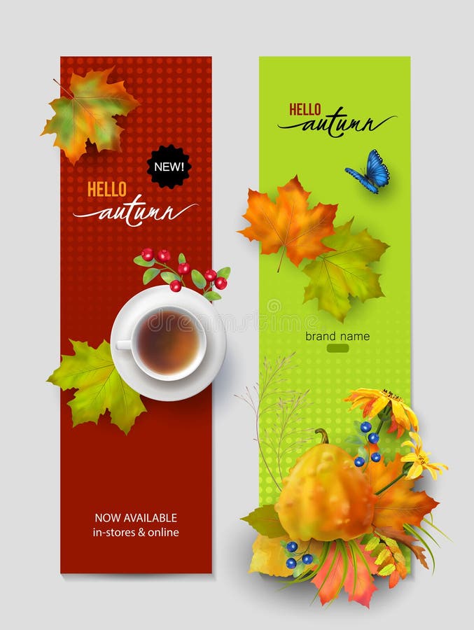 Autumn Advertising Banner stock vector. Illustration of pumpkin - 337413452