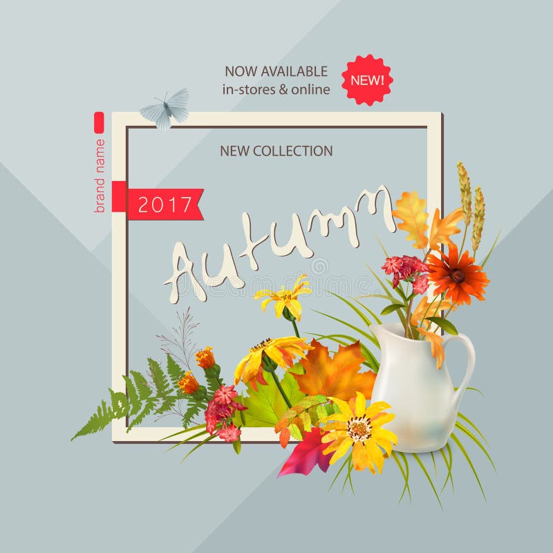 Autumn Advertising Banner stock vector. Illustration of event - 98518785