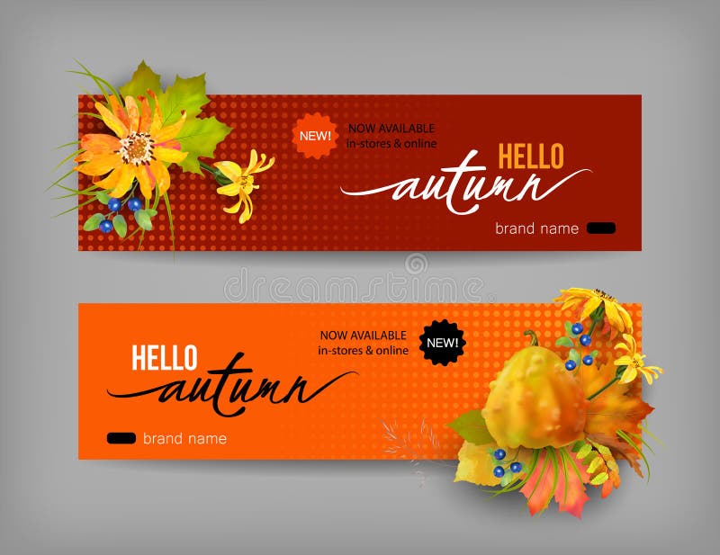 Autumn Advertising Banner stock vector. Illustration of coupon - 101478716