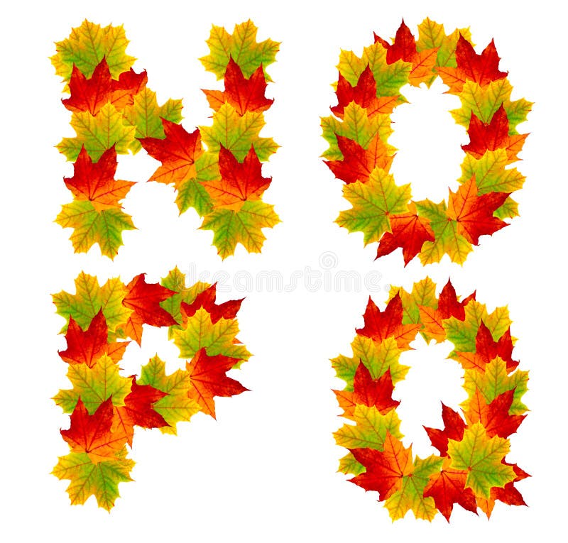 Vector Alphabet Letters Made from Autumn Leaves Stock Vector ...