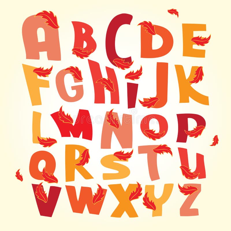 Autumn Alphabet Vector Letters Set Stock Vector - Illustration of kids ...