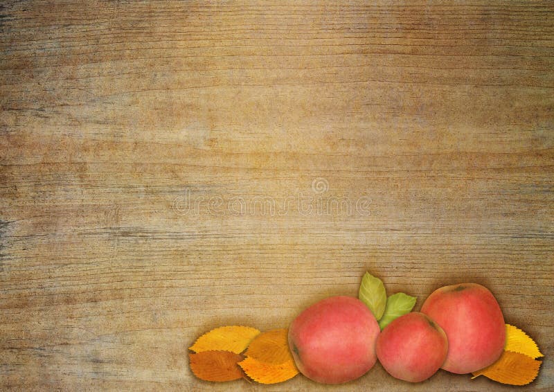 Autumn Apple and Leaves with Copy Space for Your Text Stock ...