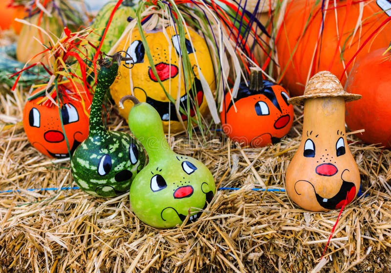 Fun fall pumpkins stock image. Image of character, country - 102331565