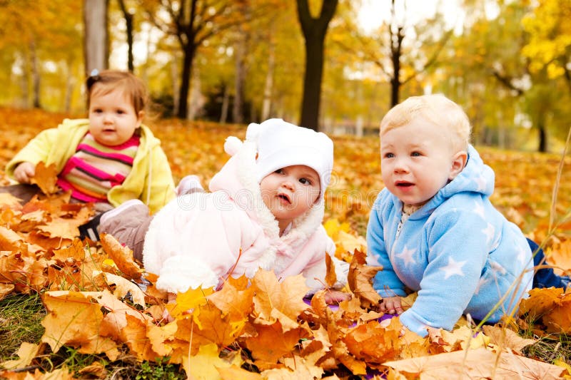 Autumn babies stock image. Image of brother, human, infant - 11297359