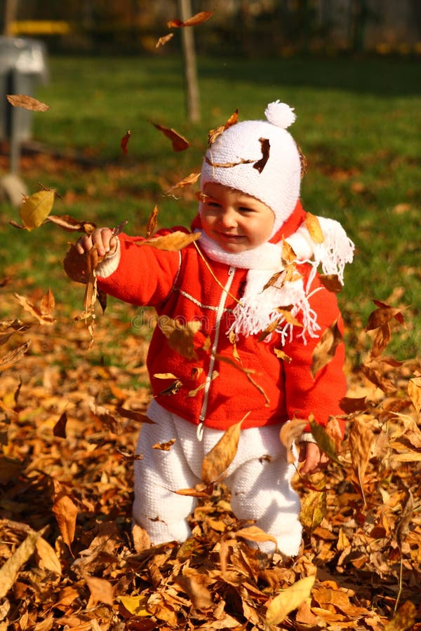 Autumn baby stock image. Image of children, outside, fall - 14039419
