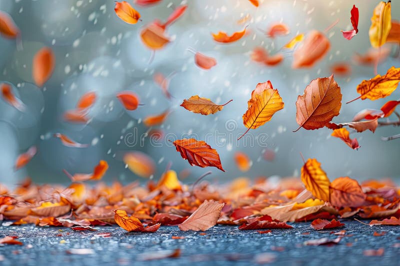 Autumn Background with Autumn Leaves Falling from a Tree, Red, Yellow ... Autumn Background with Autumn Leaves Falling from a Tree, Red, Yellow ...