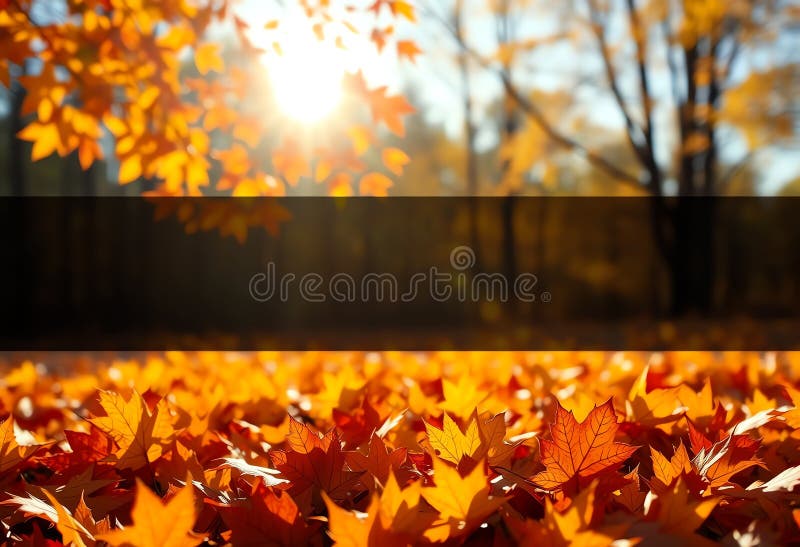 Autumn Background Banner Copy Space with Colorful Falling Leaves and ...